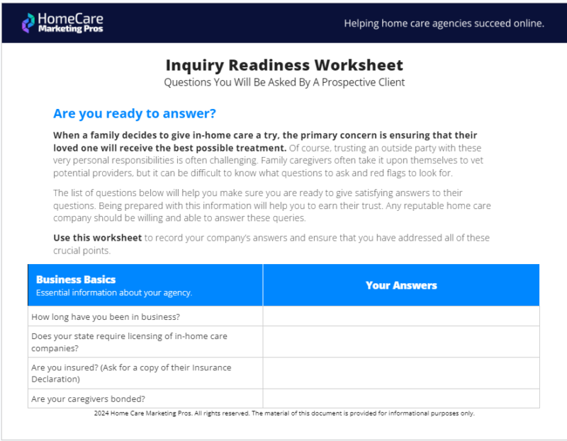 Crafting a Winning Home Care Sales Script for Inbound Leads – Home Care ...